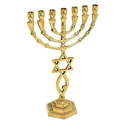 Grafted in Messianic Brass Copper Vintage Menorah 7.5 Inch Israel Cand